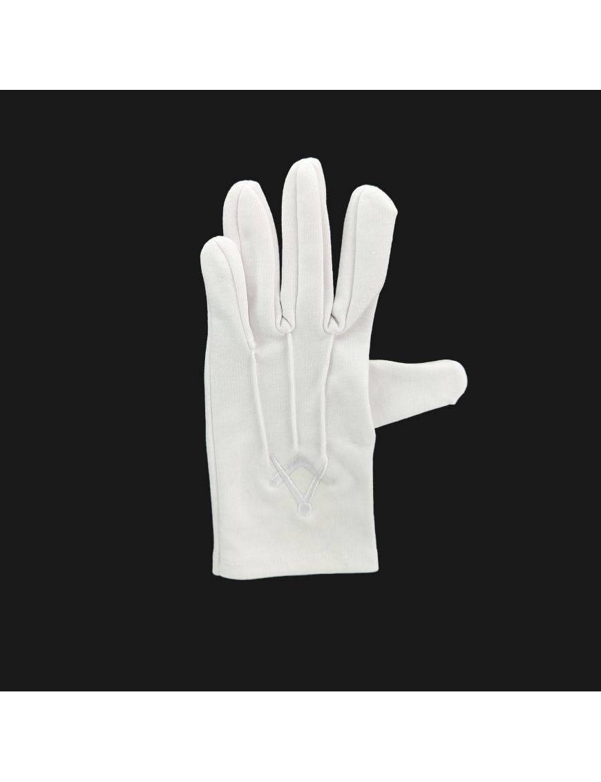 Gants Blancs de cérémonie - Equerre & Compas blanc - 100% coton